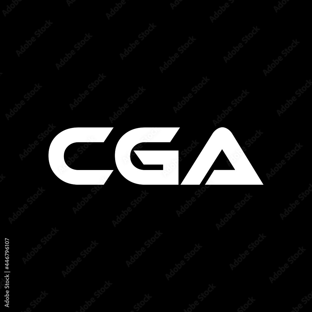 CGA letter logo design with black background in illustrator, vector ...
