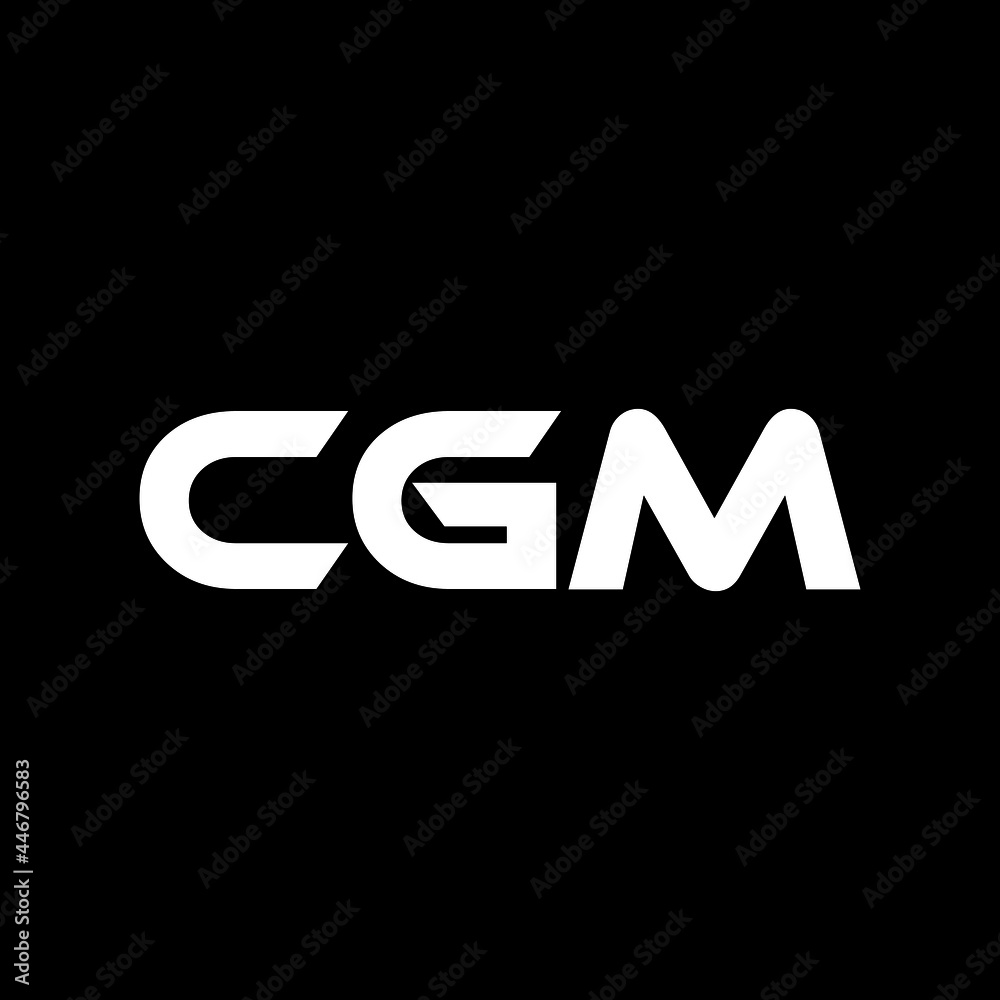 CGM letter logo design with black background in illustrator, vector ...