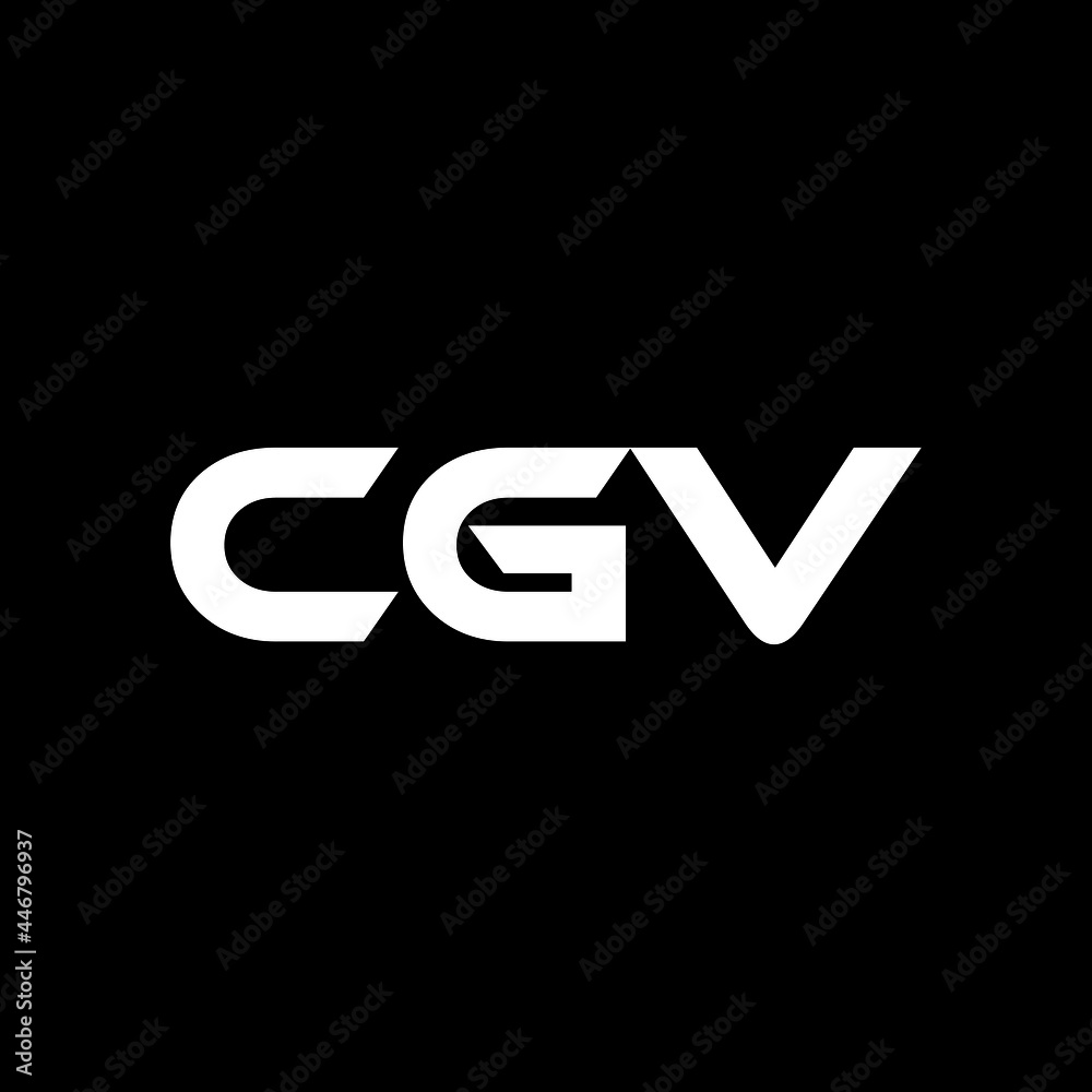 CGV letter logo design with black background in illustrator, vector ...