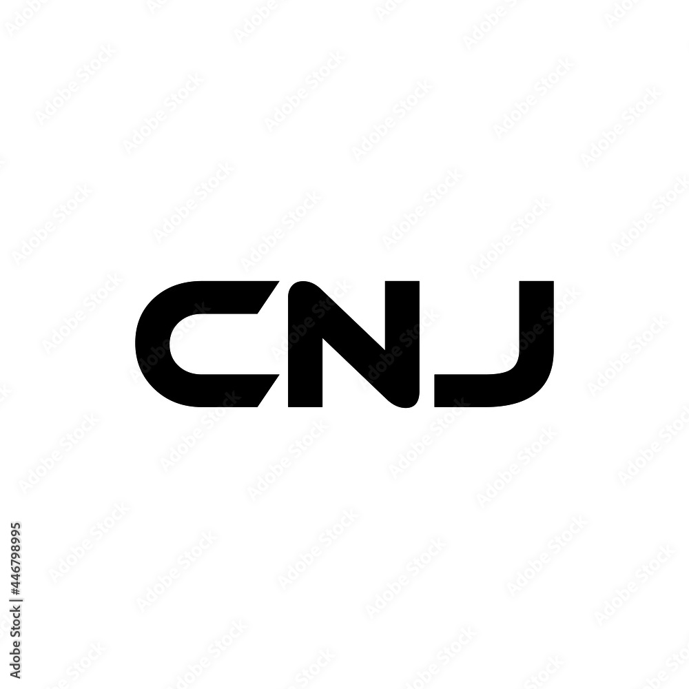CNJ letter logo design with white background in illustrator, vector ...