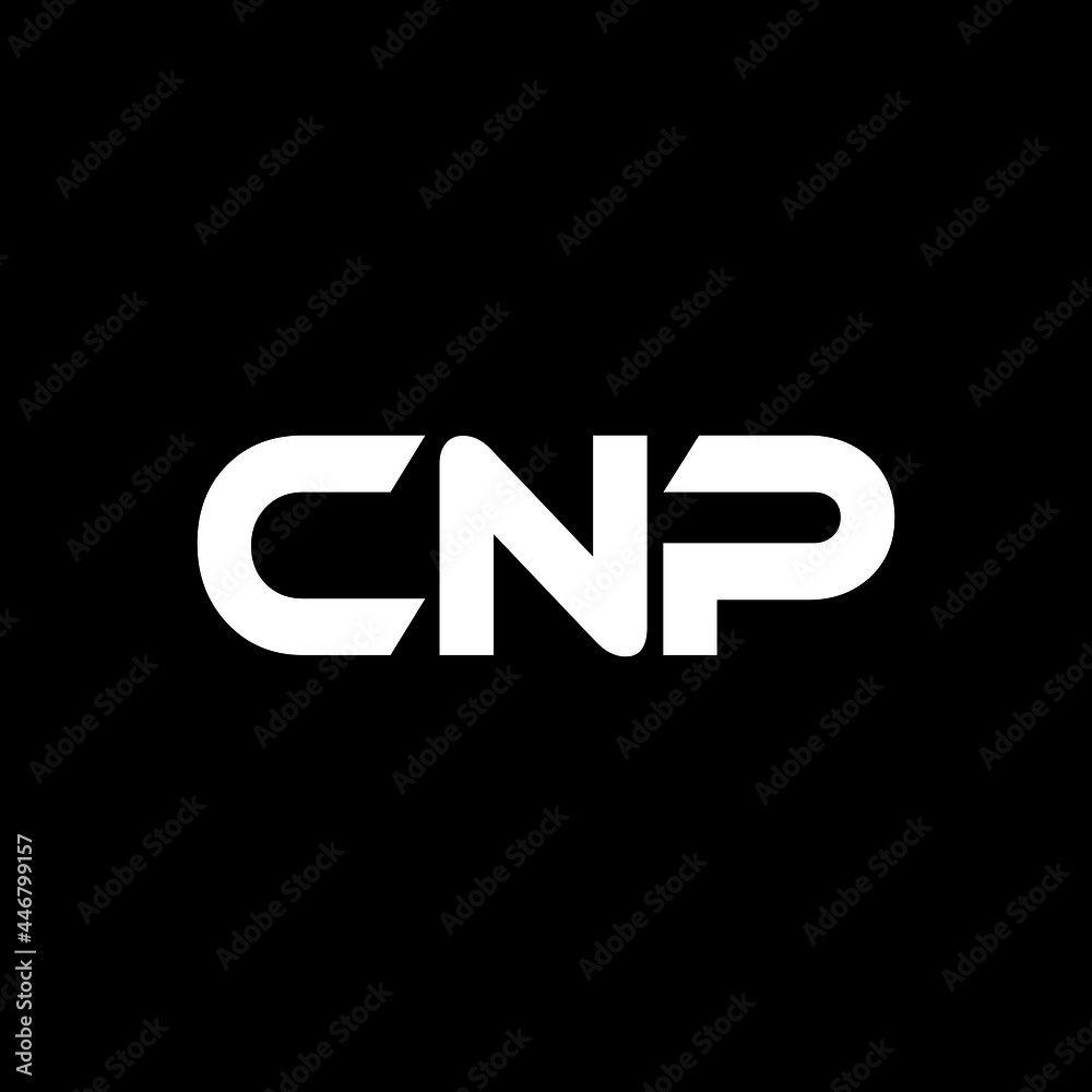 CNP letter logo design with black background in illustrator, vector ...