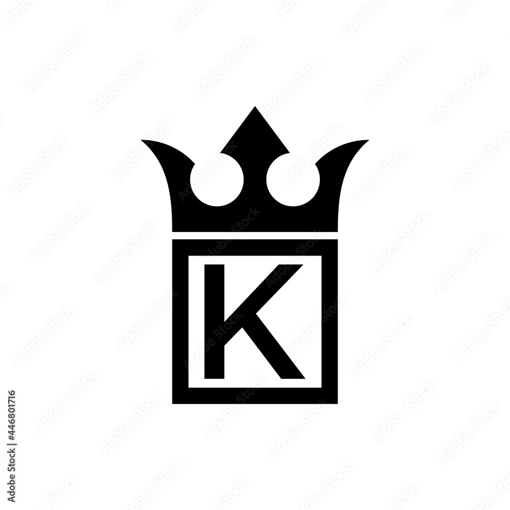 letter K king crown logo Stock Vector | Adobe Stock