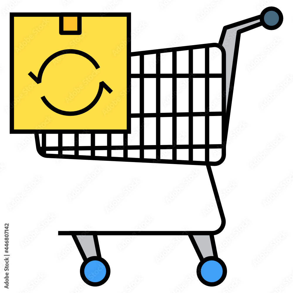 Product Return and Exchange Counter or Policy Concept Vector color Icon ...