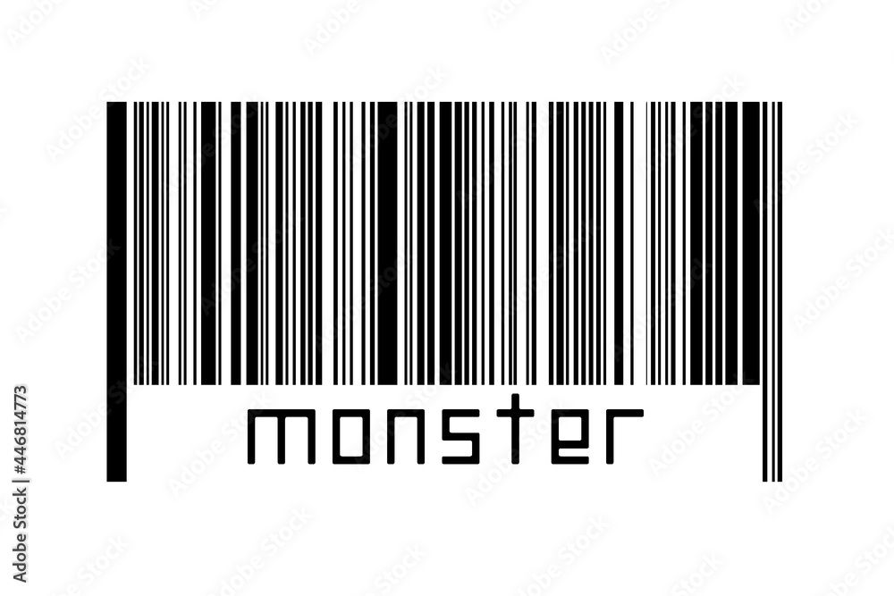 Digitalization concept. Barcode of black horizontal lines with ...