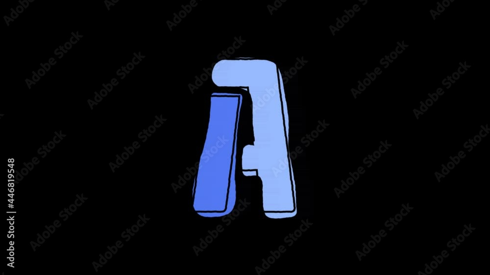 Letter A. 4K video. Alpha channel, transparent background. Contrasting ...