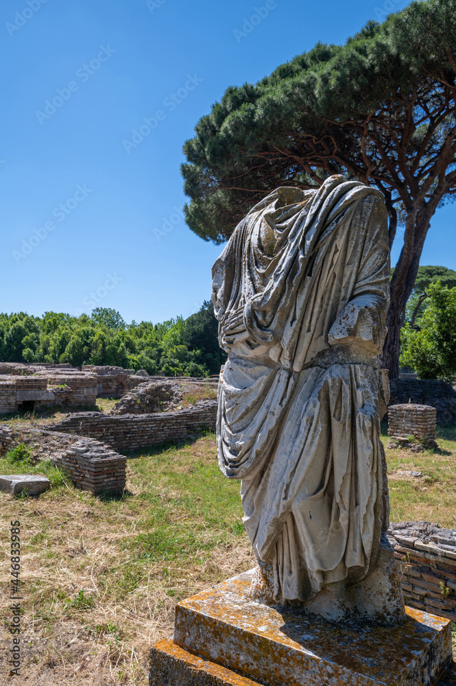 Rome, Ostia Antica, Italy. Ancient Roman ruins, detail of a Roman ...