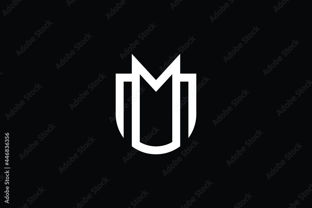 UM logo letter design on luxury background. MU logo monogram initials ...