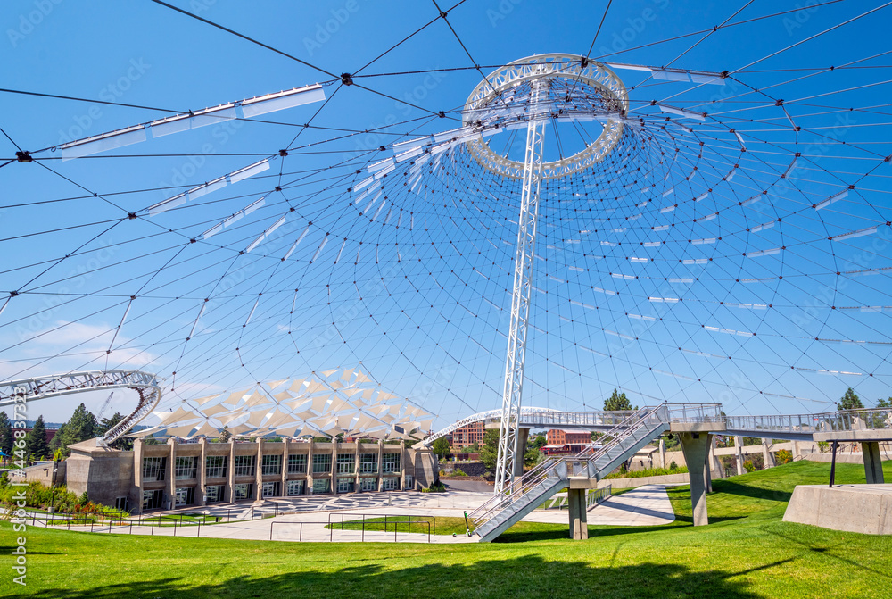 General view from inside the Spokane United States Pavilion, Expo '74 ...
