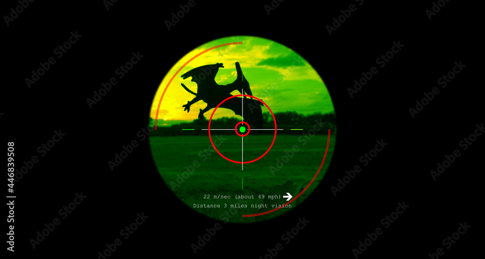 Jurassic. NIGHT VISION. Pteranodon at nightfall. Flying Dinosaur, a ...