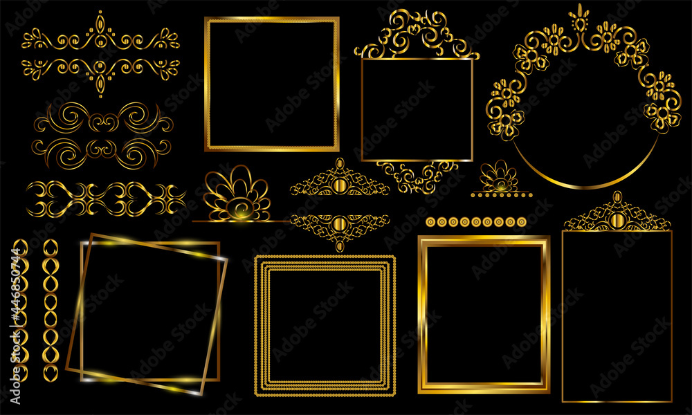 Golden Frame - vector fully editable Stock Vector | Adobe Stock