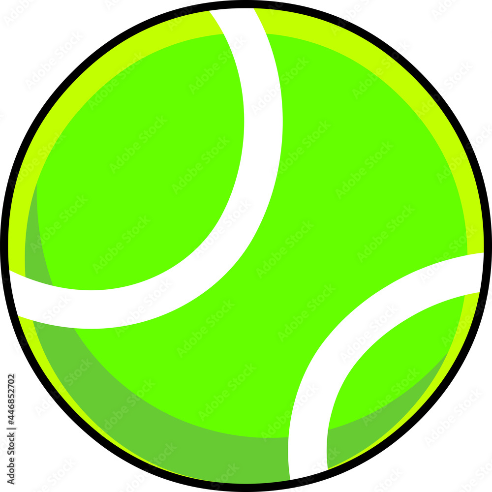 Cartoon Tennis Ball. Vector Hand Drawn Illustration Isolated On ...
