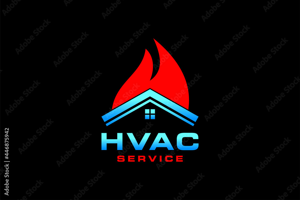 HVAC icons. Heating, ventilating and air conditioning symbols Stock ...