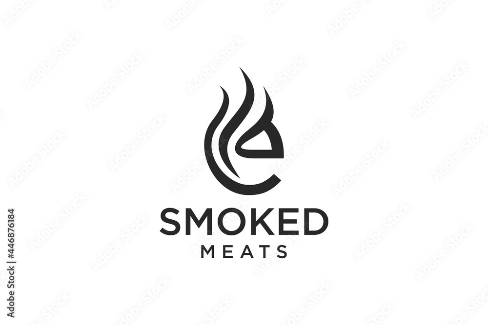 Letter E for Smoky restaurant logo design inspiration Stock Vector ...