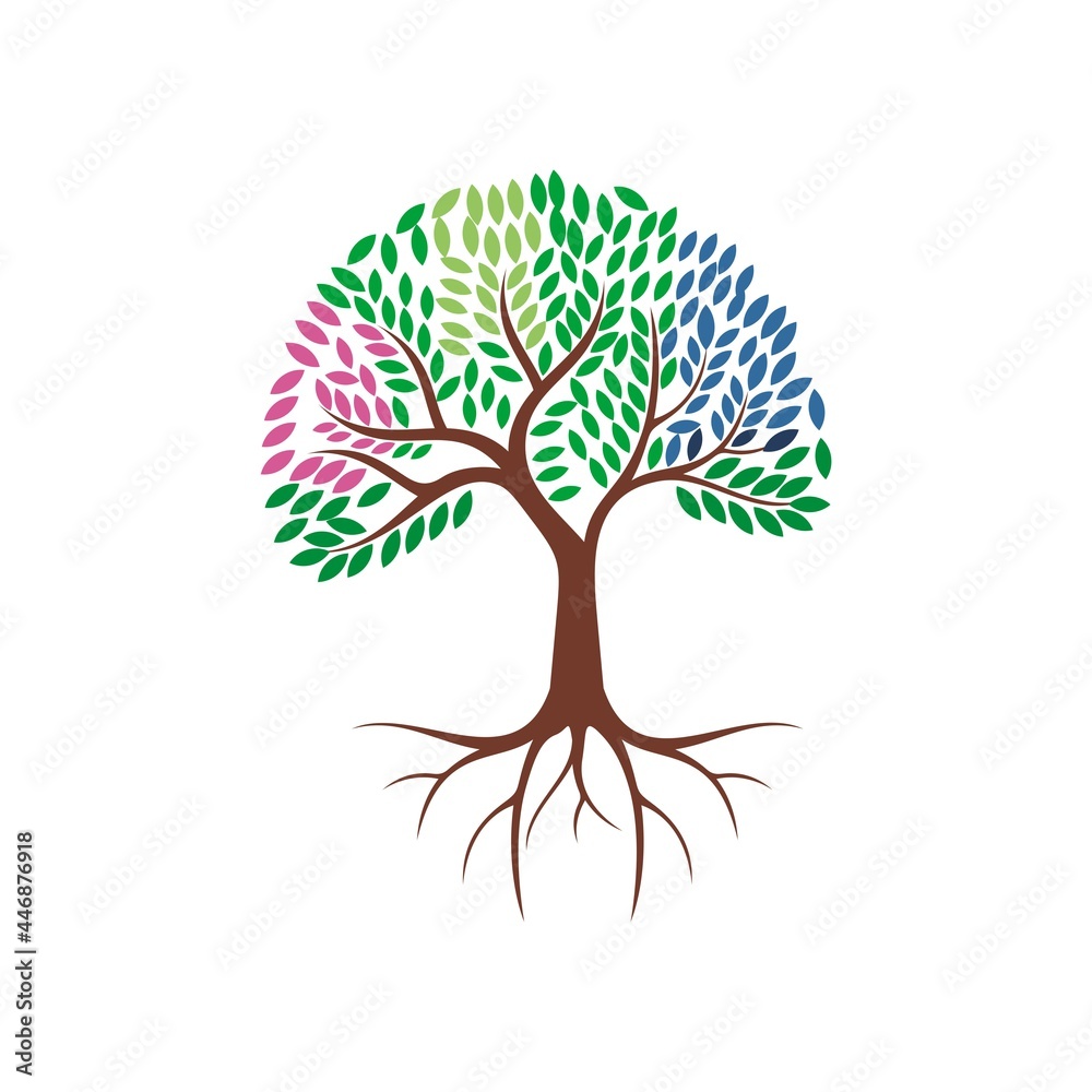 Tree of life logo design, tree logo design inspiration Stock Vector ...