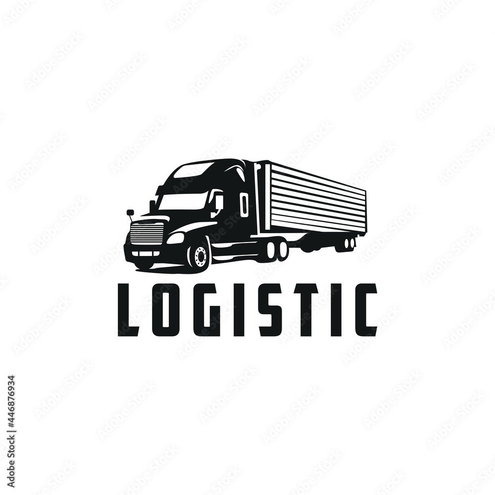 Container Truck silhouette transport moving cargo freight logo design ...