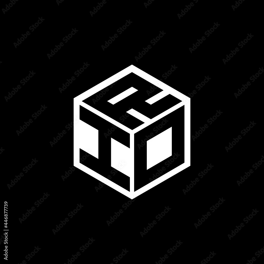 IDR letter logo design with black background in illustrator, cube logo ...
