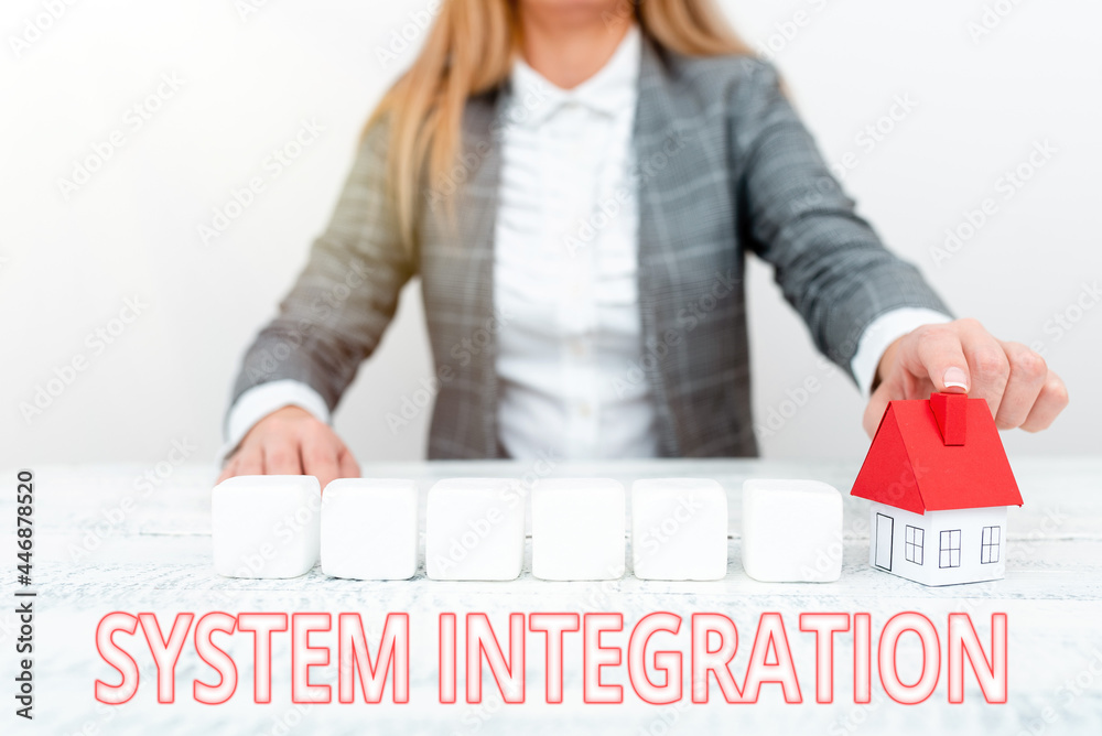 Sign displaying System Integration. Business concept process of ...