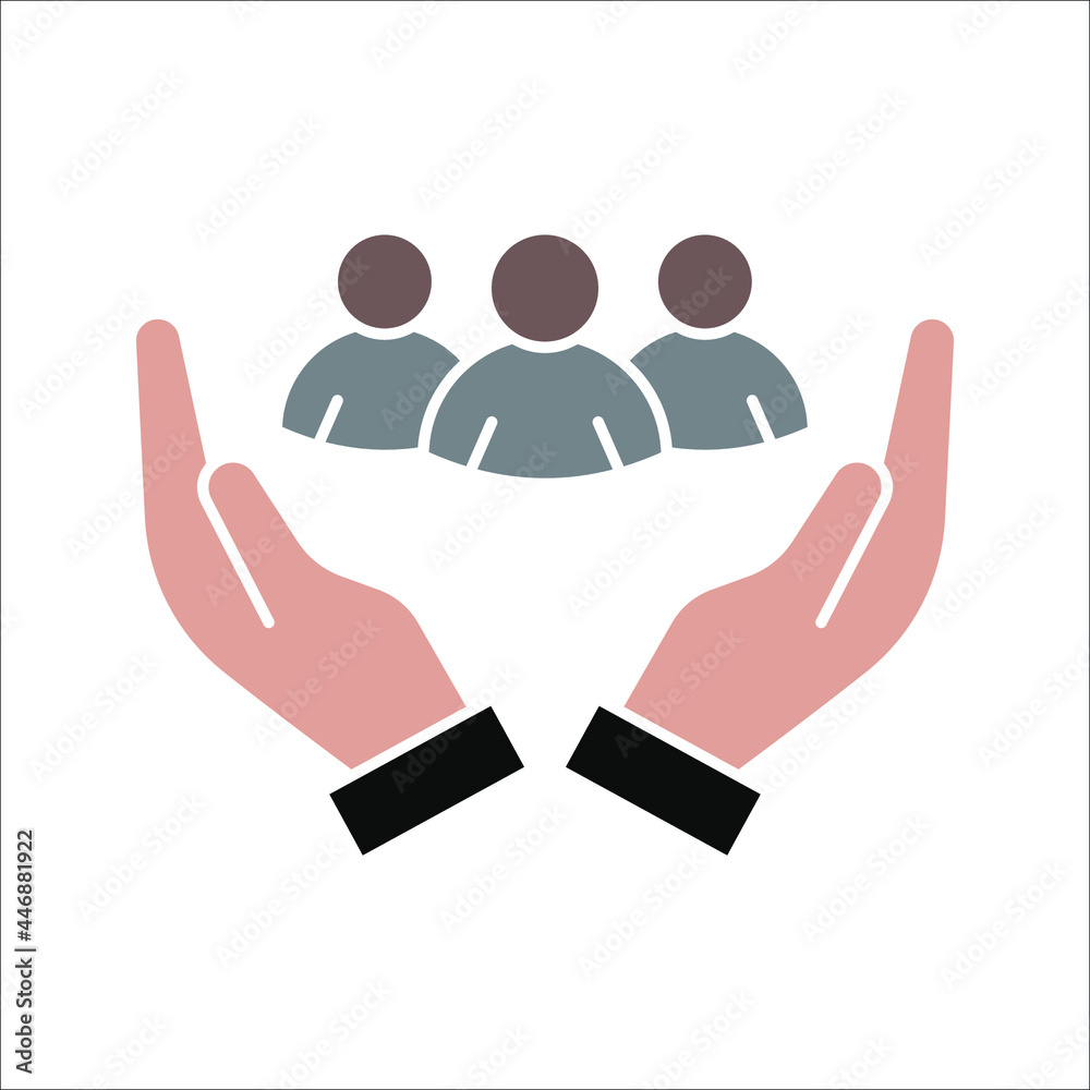 Employees Protection icon. An inclusive workplace. vector illustration ...