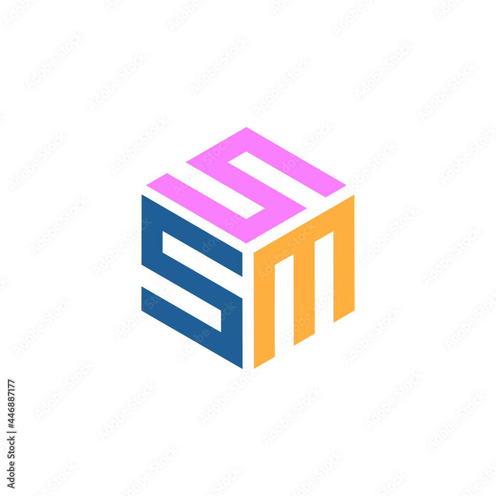 Hexagon logo with the letters SSM design Stock Vector | Adobe Stock