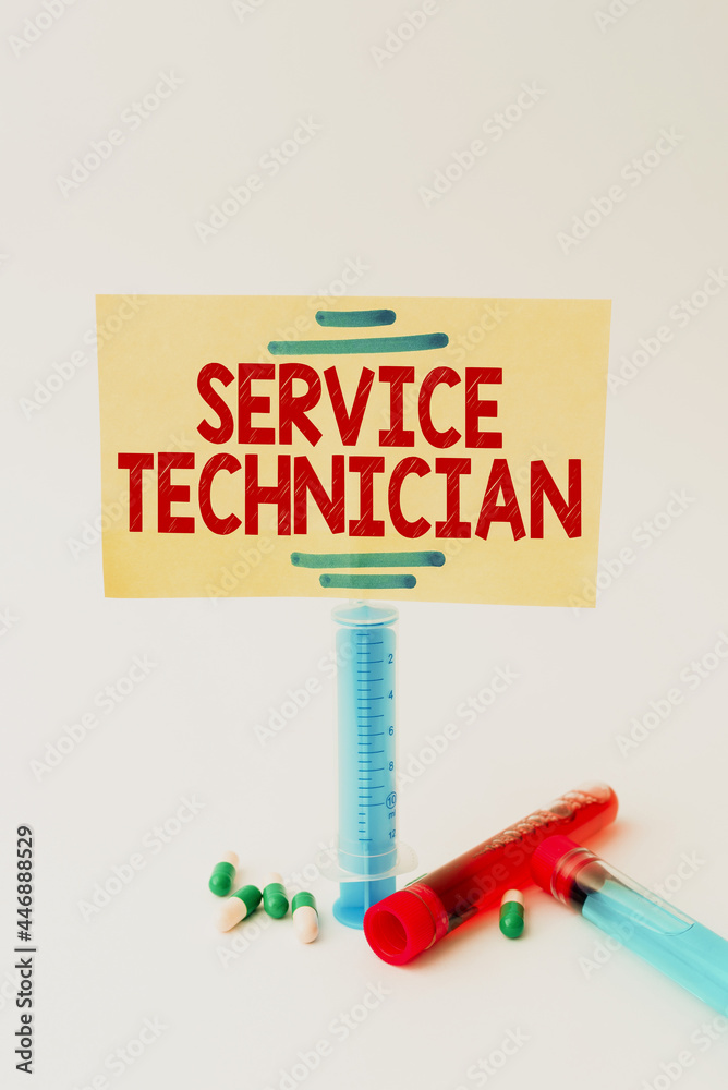 Inspiration showing sign Service Technician. Business overview Managing ...