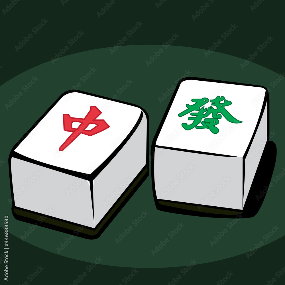 Simple vector illustration of mahjong game Stock Vector | Adobe Stock