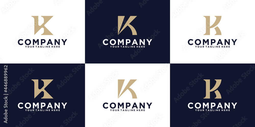letter k monogram design inspiration collection template design Stock ...