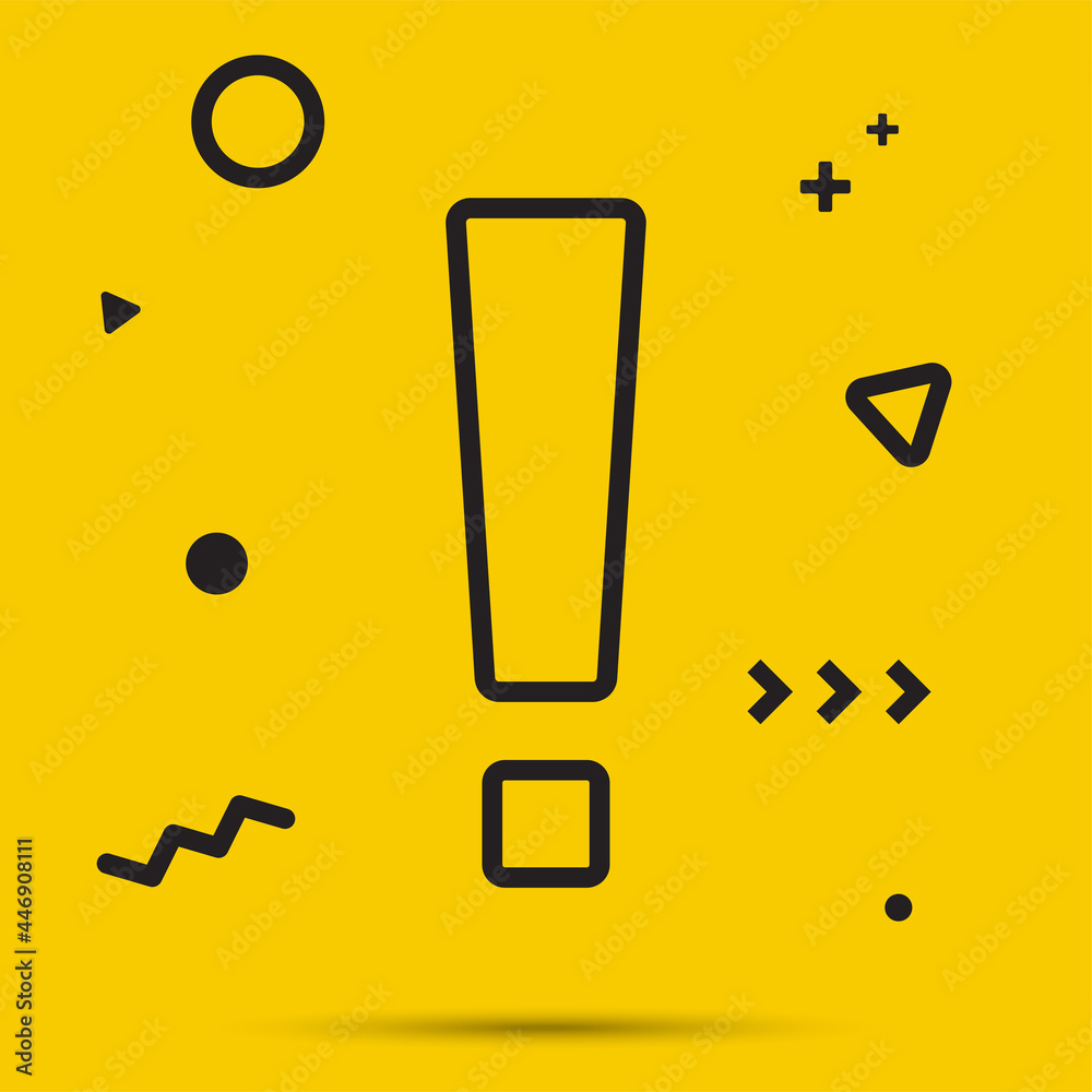 Exclamation mark icon. Attention sign icon. Hazard warning symbol in ...