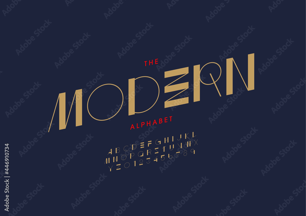 Vector of stylized modern font and alphabet Stock Vector | Adobe Stock