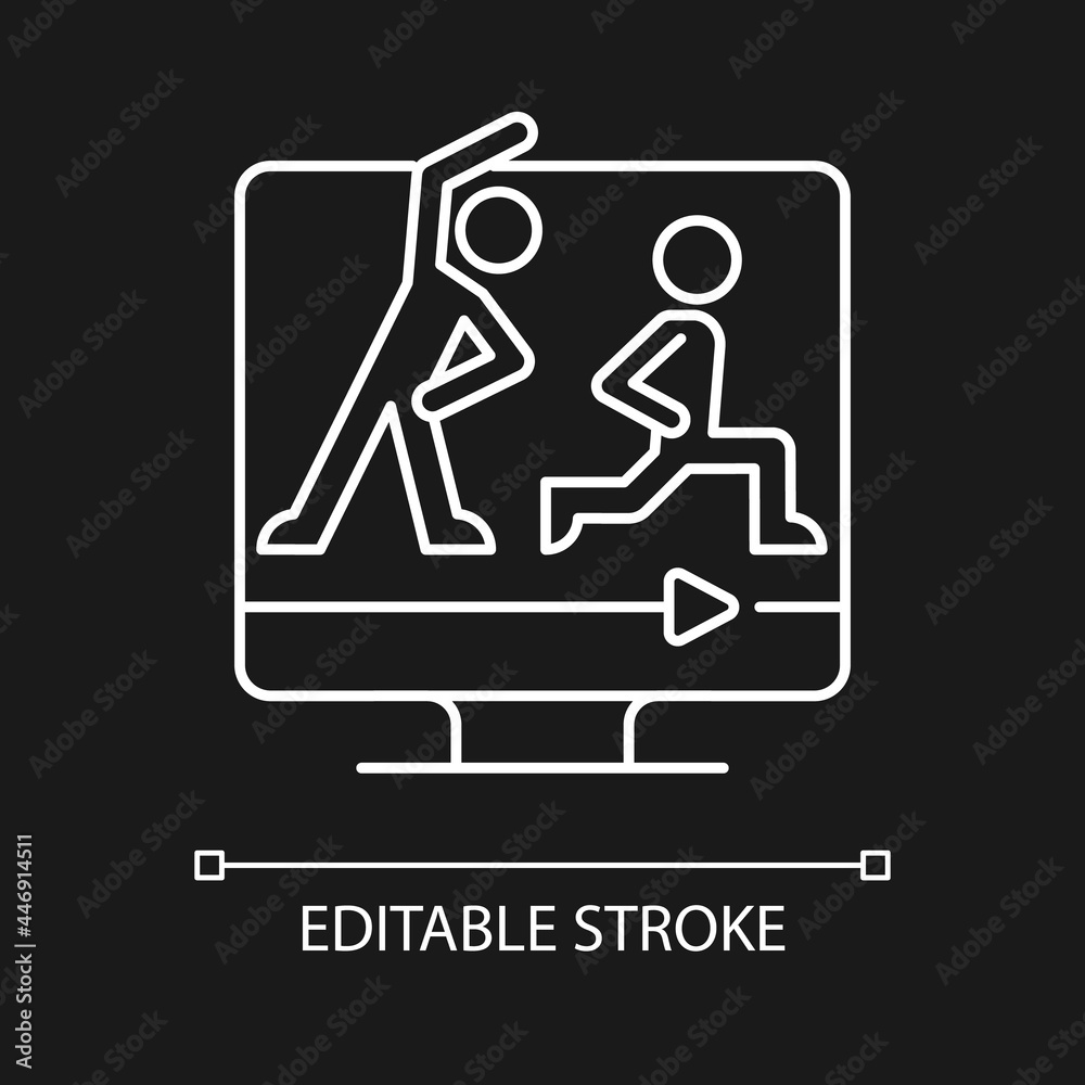 High intensity and intervals workout white linear icon for dark theme ...