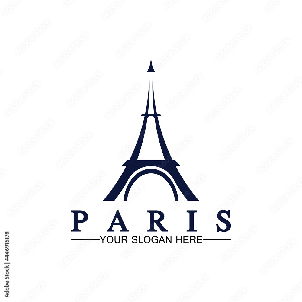 Paris and Eiffel tower logo vector icon illustrator design template ...