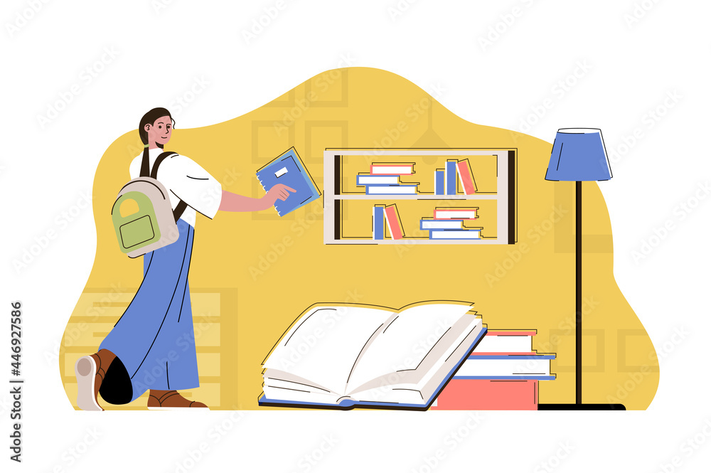 Special education concept. Woman student learns to university or ...