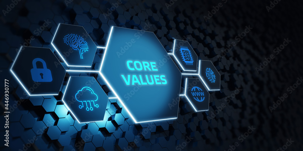 Business, Technology, Internet and network concept. Core values ...