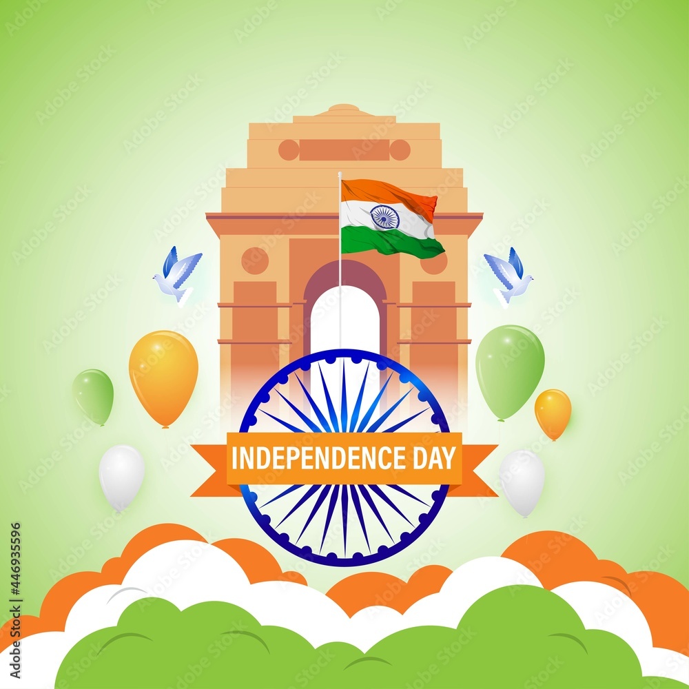vector illustration for Indian independence day-15 august Stock Vector ...