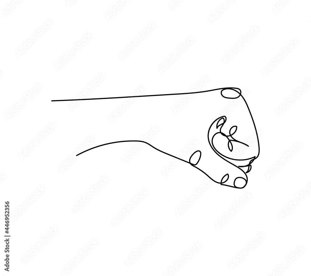 Fist bump gesture one line art. Continuous line drawing of gesture ...