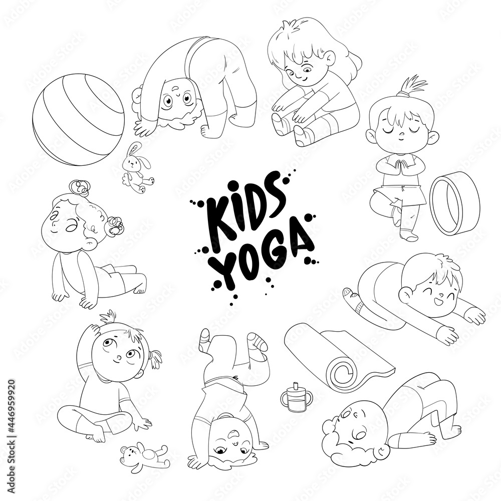 Kids Yoga Coloring Pages