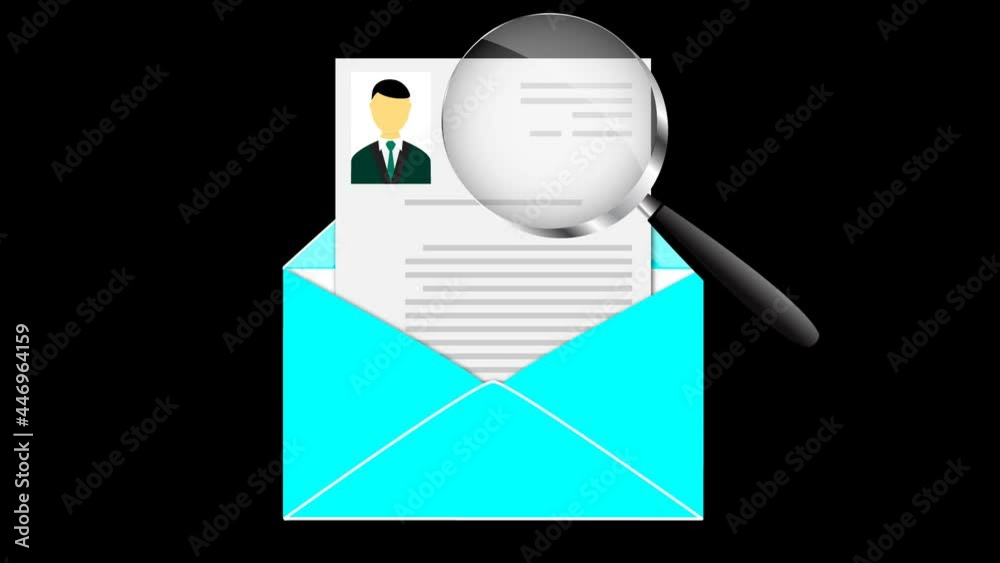 Recruitment selection people hiring process. Animation on a transparent ...