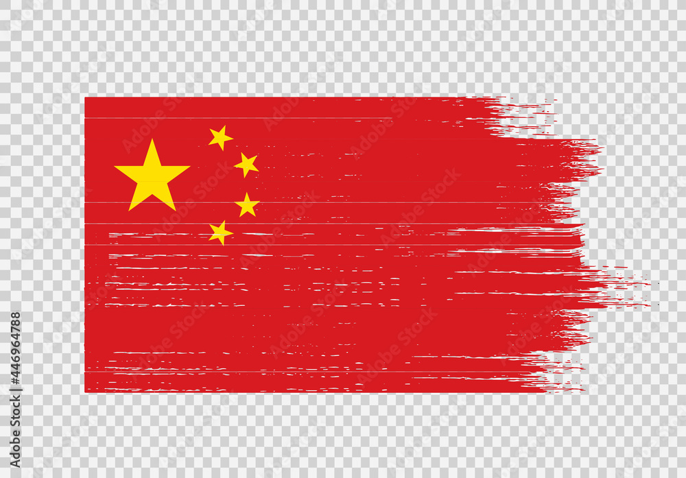 China flag with brush paint textured isolated on png or transparent ...
