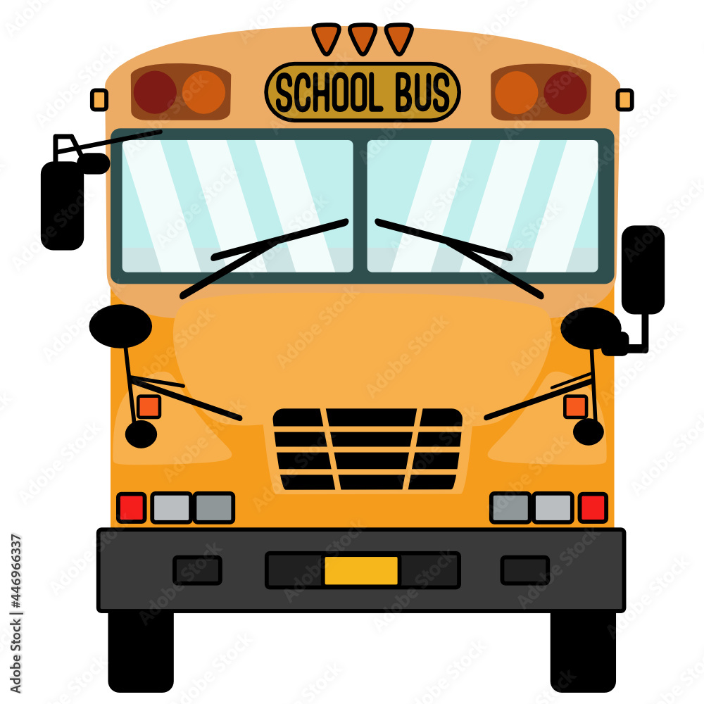 School bus front view svg vctor illustration Stock Vector | Adobe Stock