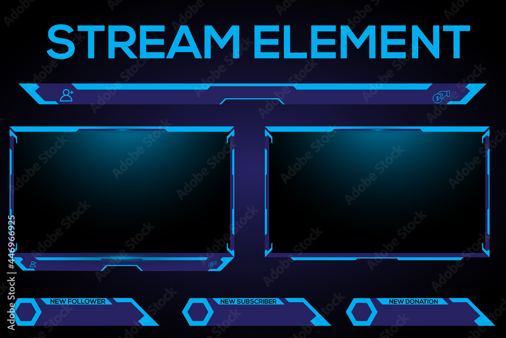 Gaming Live stream Overlay, facecam, alert element for live gamer ...