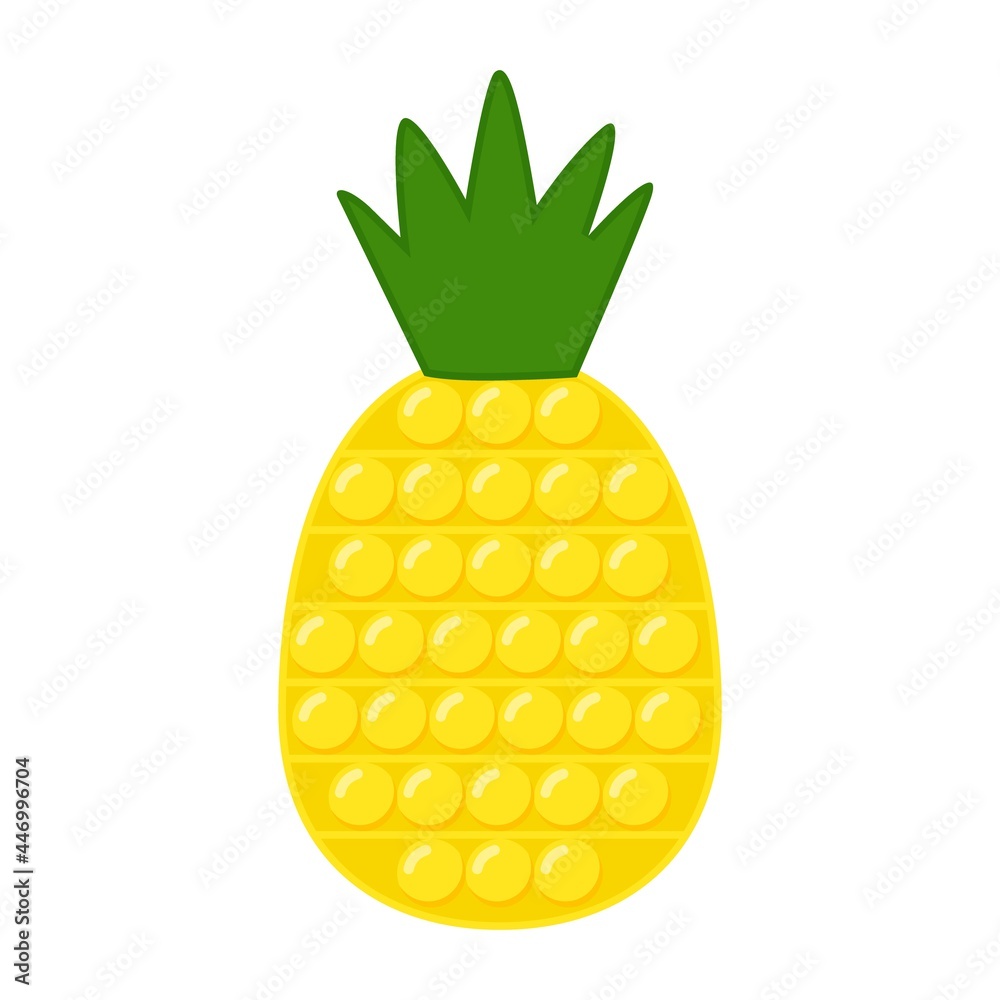 Pop It Fidget Trendy Antistress Sensory Toy Pineapple Shape. Flat style ...