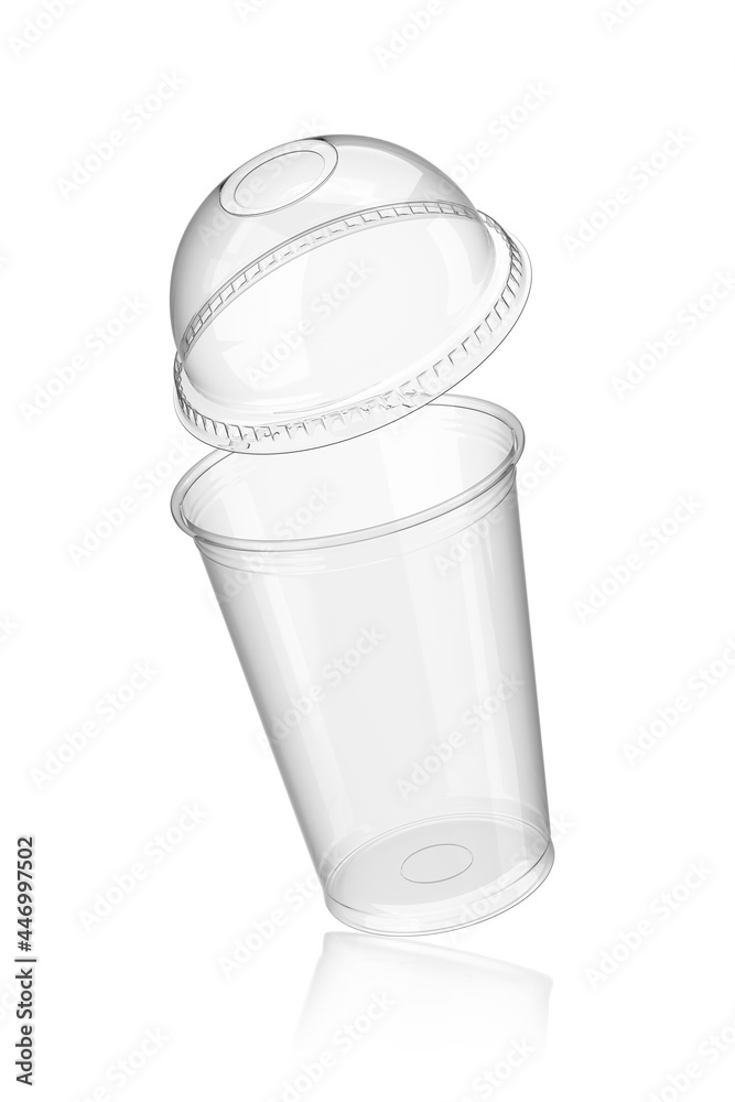 Plastic cup for cocktail. 3d rendering. Isolated on white. Stock ...