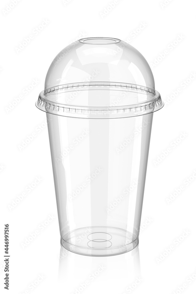 Plastic cup for cocktail. 3d rendering. Isolated on white. Stock Photo ...