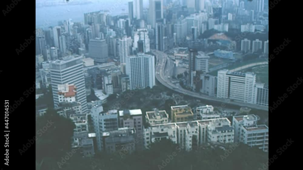 Aerial view of Victoria Harbour skyline from Mount Cameron overlook on ...