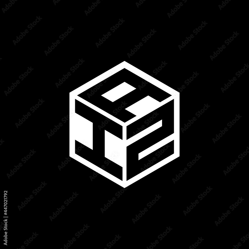 IZA letter logo design with black background in illustrator, cube logo ...