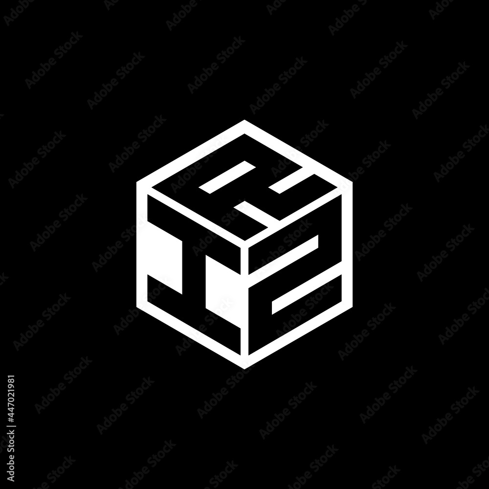 IZR letter logo design with black background in illustrator, cube logo ...