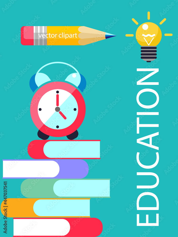 Education, school. Vector poster, banner template. A set of cliparts ...