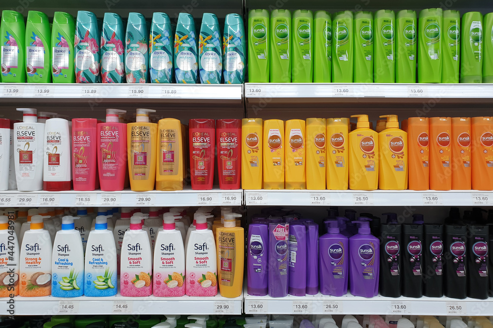 Various toiletries products display on store shelves in Giant ...