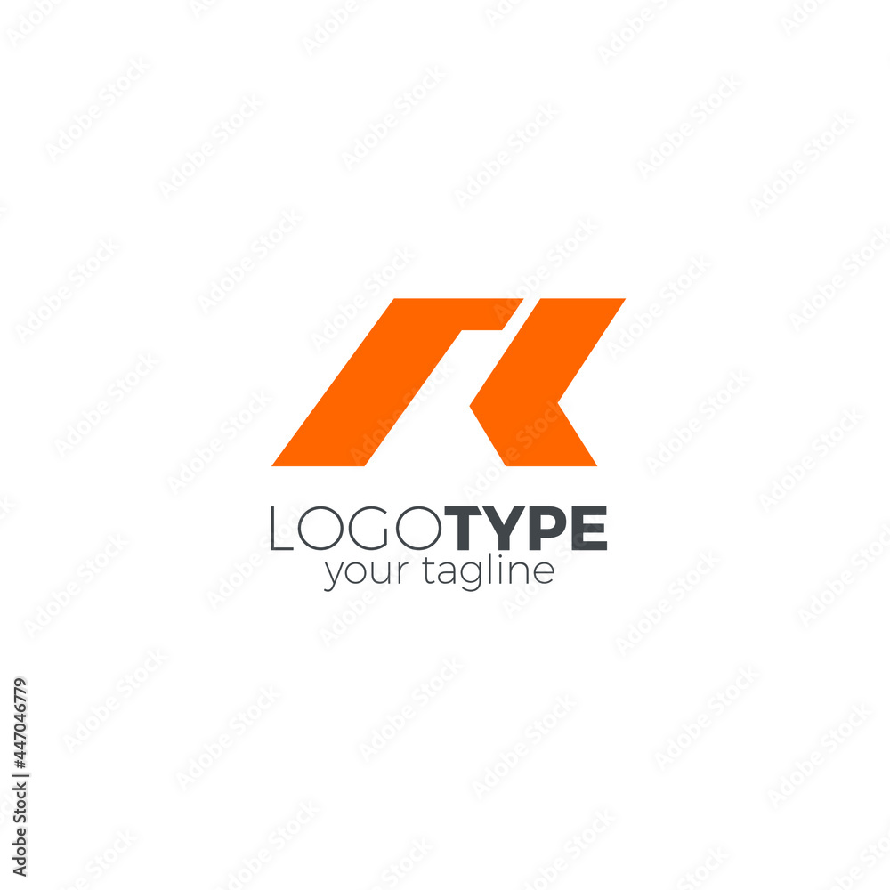 R Logo With Orange Color Stock Vector | Adobe Stock