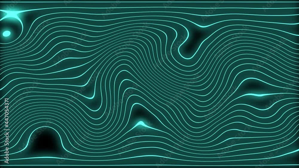 4k 3D animation of rows and rows of colorful blue stripes rippling ...