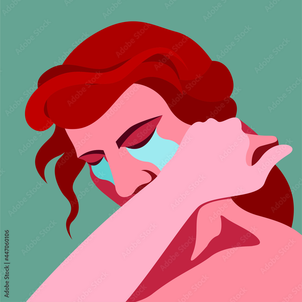 vector illustration on the topic of psychological health. the face of a ...
